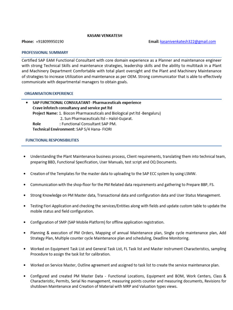 My EAM Resume | PDF | Consultant | Business