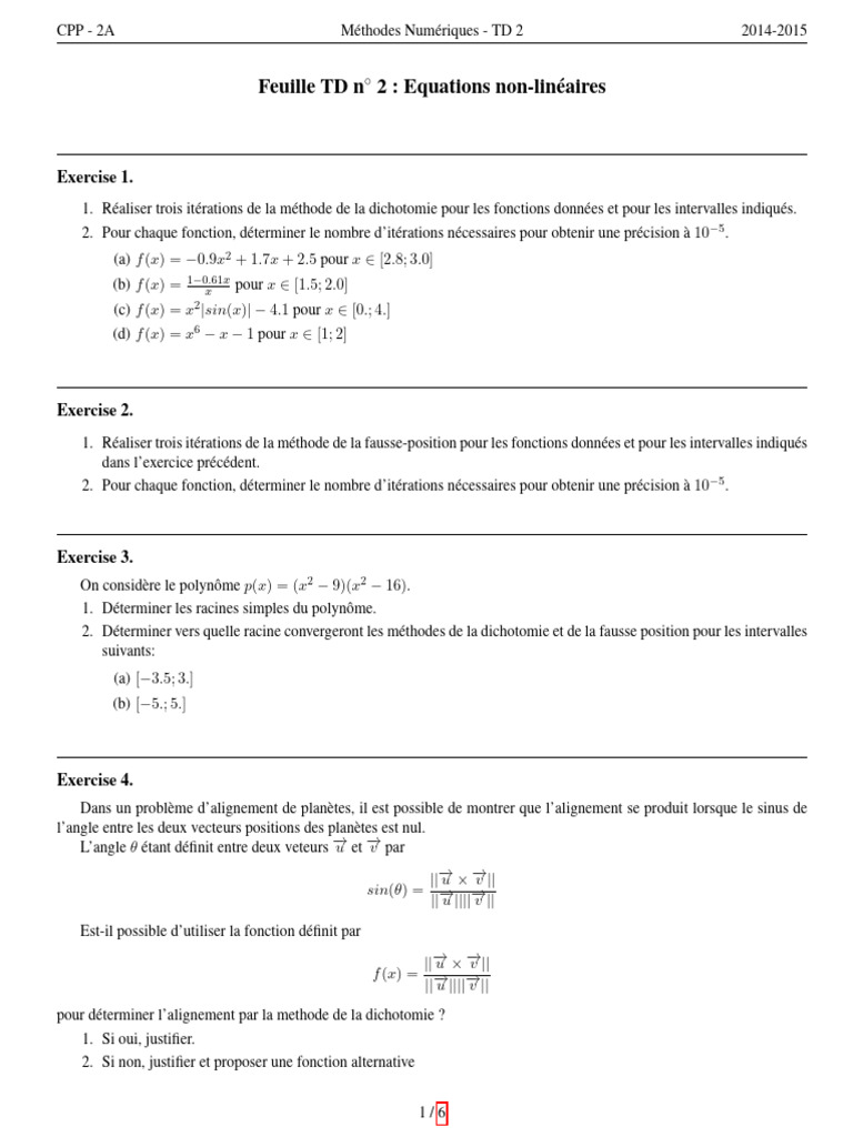 TD Corrige | PDF | Analyse numérique | Mathématiques de l'informatique