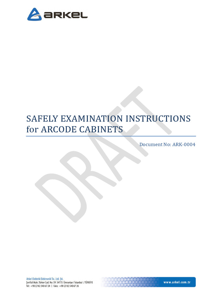 Arcode - Cabinet - Safely - Examine - Instructions | PDF | Elevator | Switch