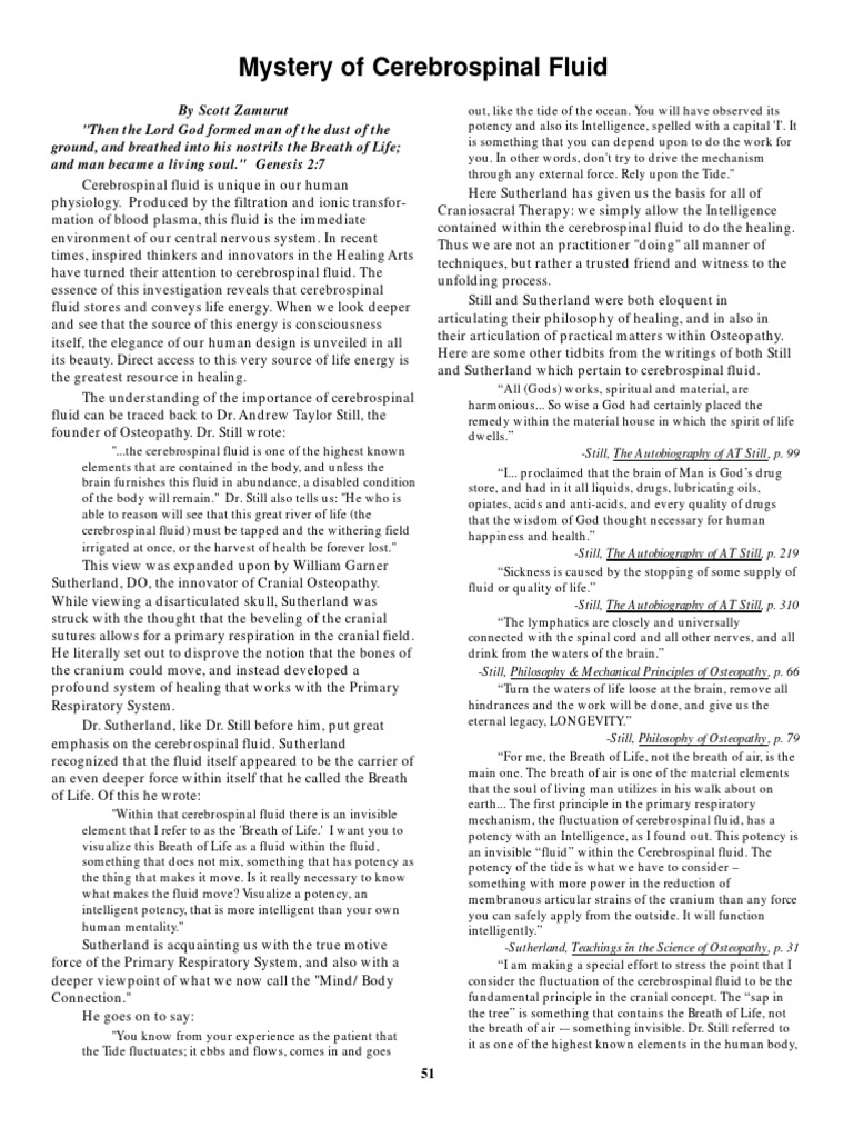 The Mystery of Cerebro Spinal Fluid-Zamurut | PDF | Nerve | Mind