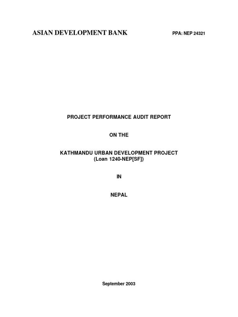 Asian Development Bank: Project Performance Audit Report | PDF | Taxes ...