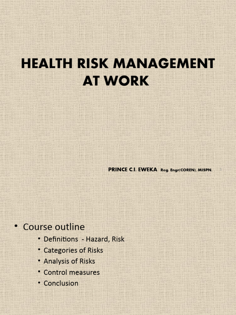 Health Risk Management | Download Free PDF | Risk | Hazards