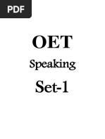 OET Speaking - Role Play Cards | PDF