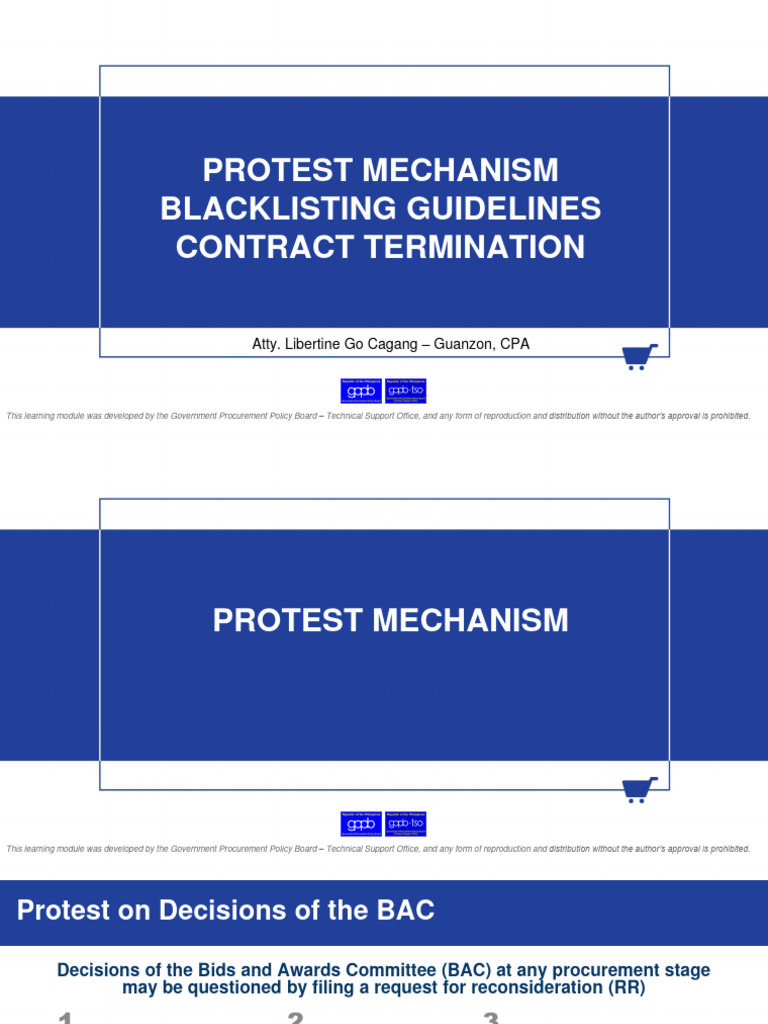Protest Mechanism Blacklisting Guildelines - Contract Termination | PDF ... Protest Mechanism Blacklisting Guildelines - Contract Termination | PDF ...