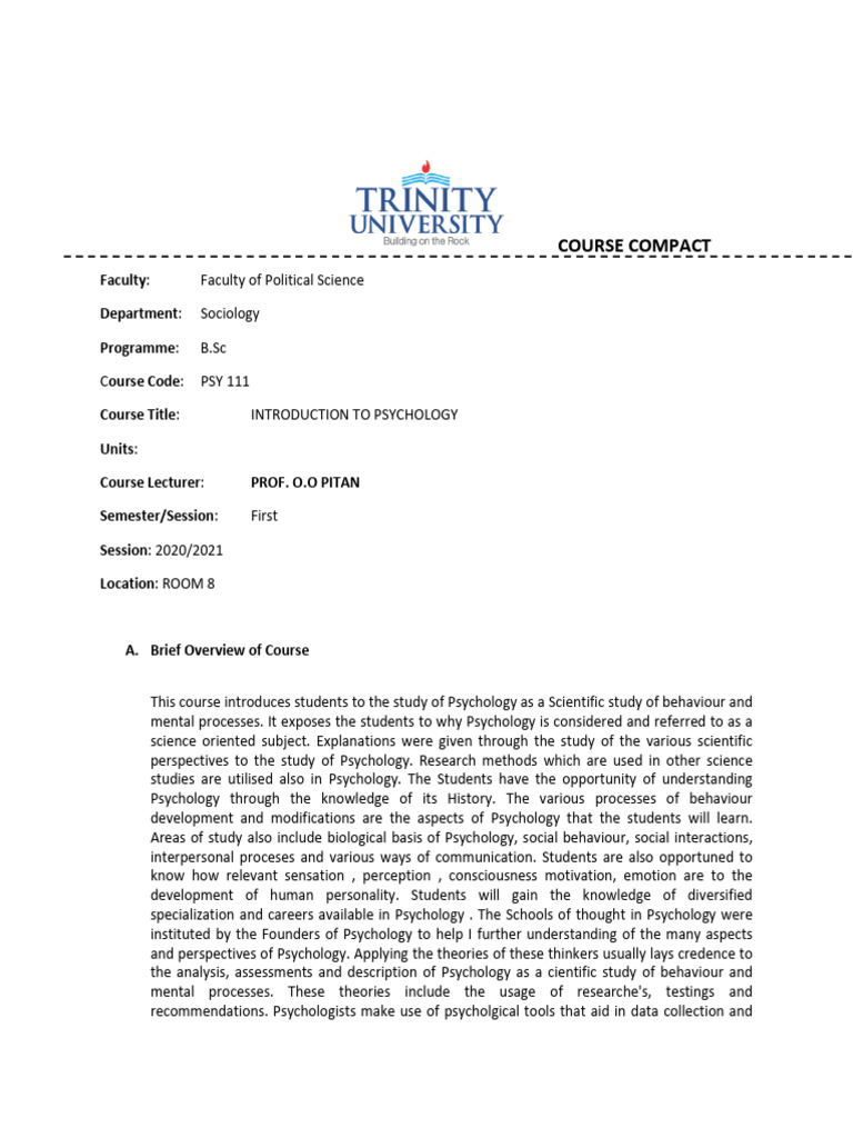 Psy 111 Introduction To Psychology | PDF | Psychology | Emotions