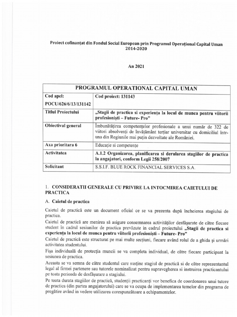 Programul Operational Capital Uman | PDF