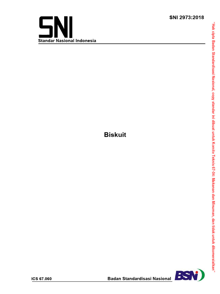 Biskuit Sni 2973 2018 PDF | PDF