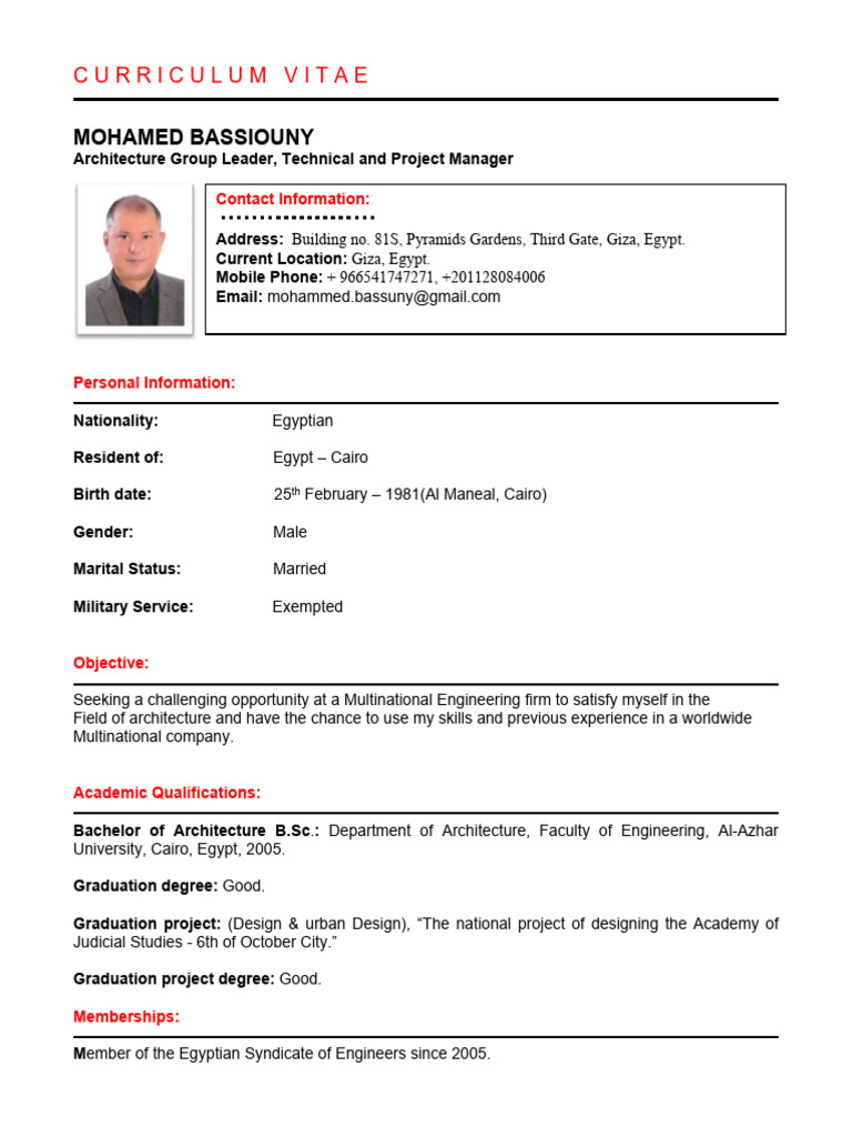 02 Mohamed Baiossuni Resume - Small Size | PDF | Riyadh | Saudi Arabia