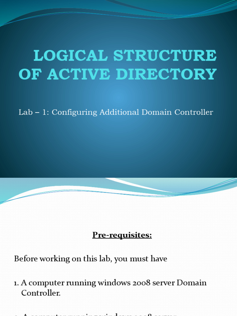 Lab - 1 Configuring Additional Domain Controller | PDF