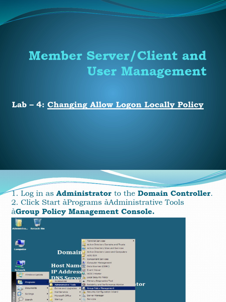 Configure Allow Logon Locally Policy | PDF