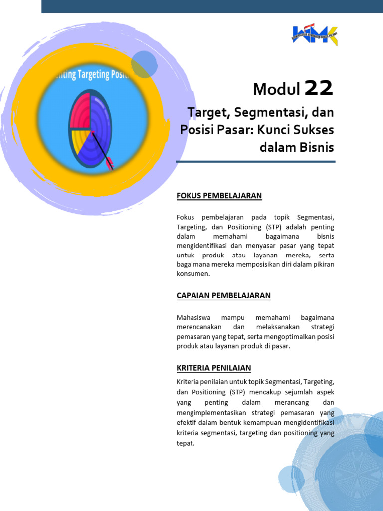 Modul 22 - Target Segmentasi Dan Posisi Pasar Kunci Sukses Dalam Bisnis ...