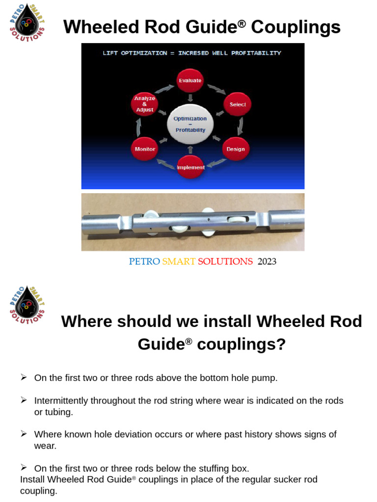 Wheeled Rod Guide Couplings 2023 | PDF | Pipe (Fluid Conveyance) | Wheel