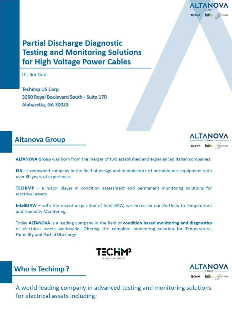 Partial Discharge Diagnostic Testing And Monitoring Solutions For High Voltage Cables Pdf