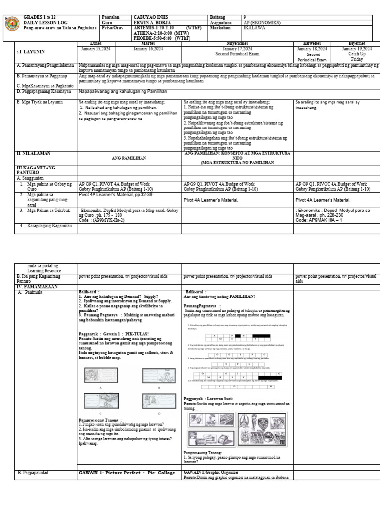 Ap9 DLL Q2 Pamilihan | PDF