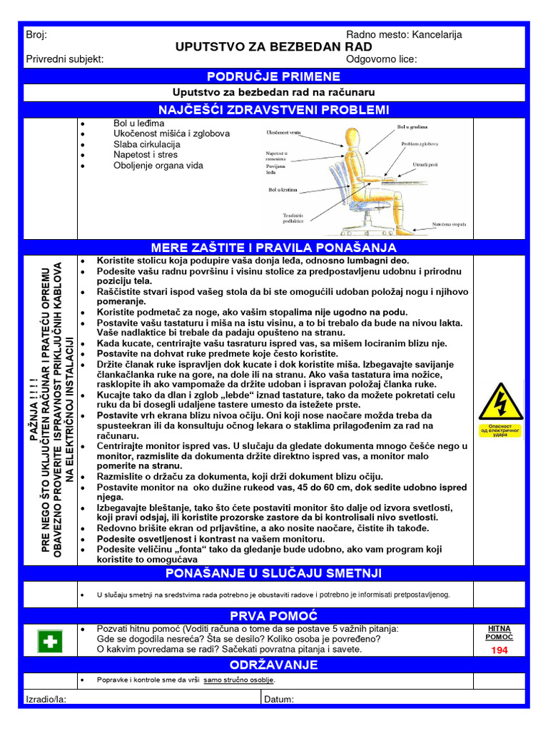 52 - Uputstvo Za Bezbedan Rad Na Racunaru - Preview - LDJTGL | PDF