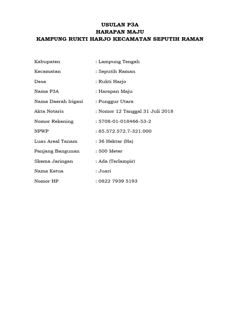 Usulan P3a 2024 | PDF