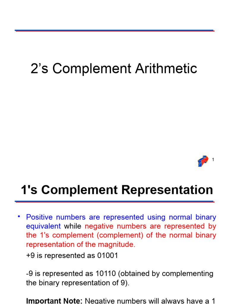 2s Complement Arithmetic | PDF | Numbers | Encodings 2s Complement Arithmetic | PDF | Numbers | Encodings
