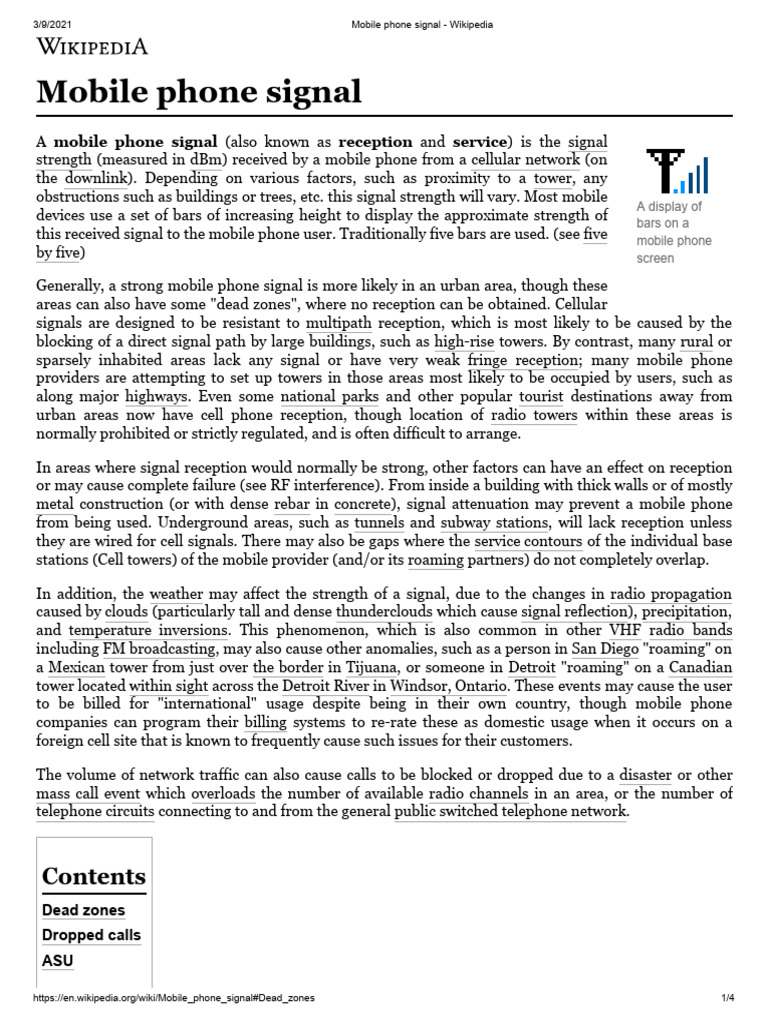 Cell Phone Signal Pdf Telecommunications Electronic Engineering