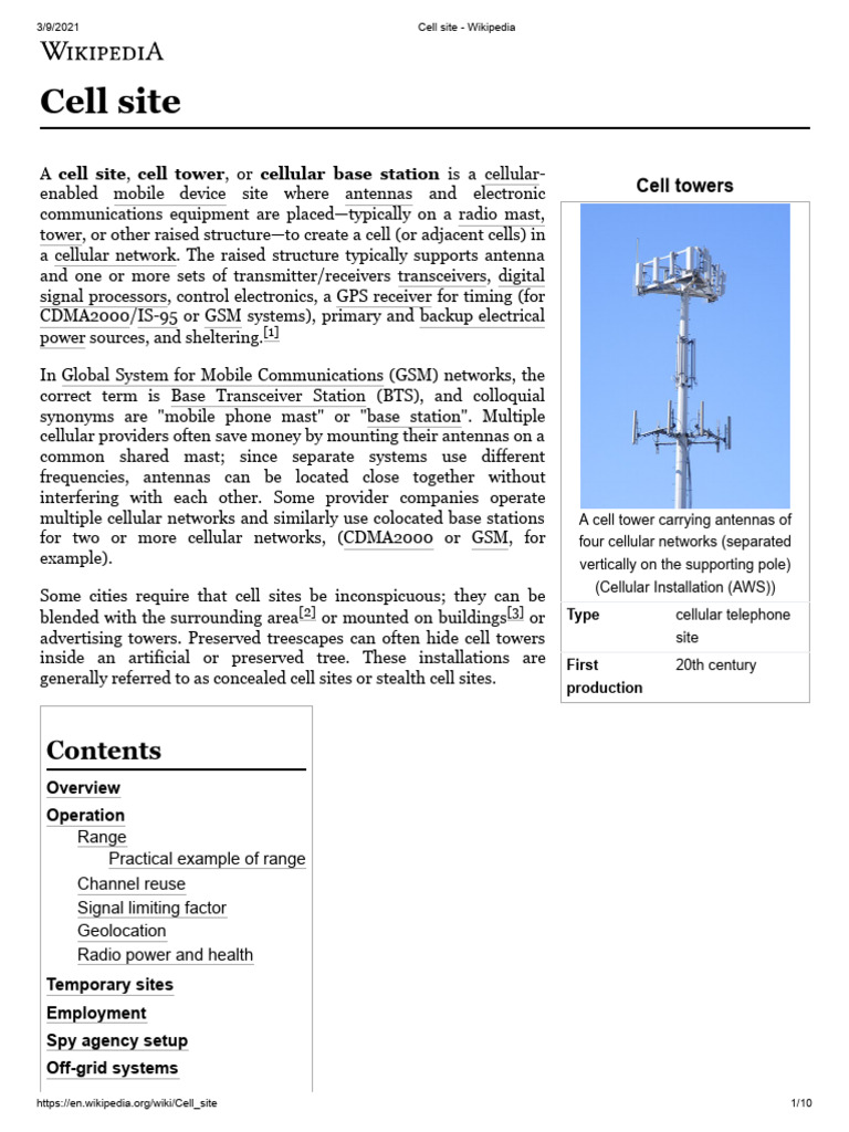 Cell Sites | PDF | Cellular Network | Telecommunications