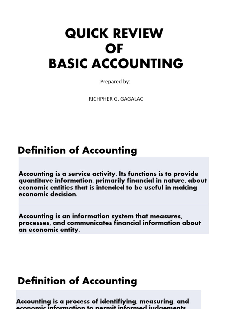 Quick Review of Basic Accounting | PDF | Business | Accounting