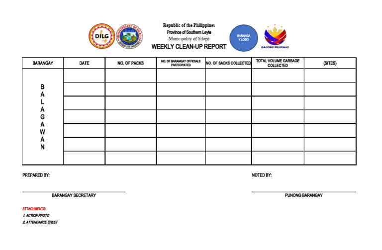 Weekly Clean Up Drive New Format | PDF
