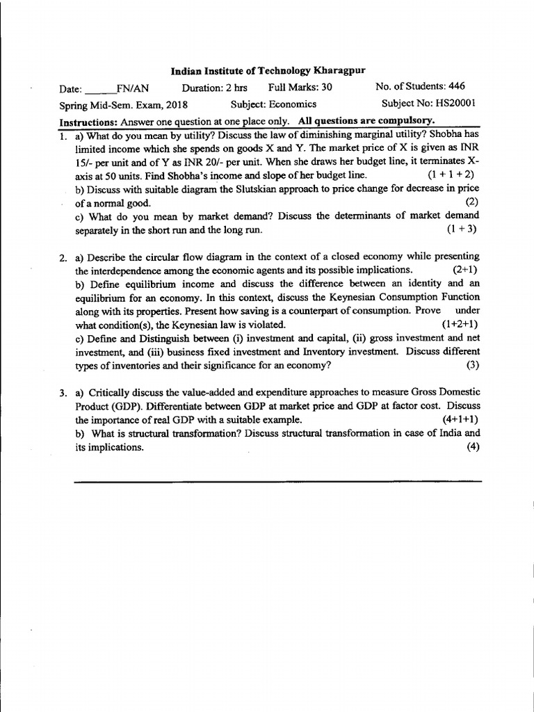 HS20001 Economics MS 2018 | PDF