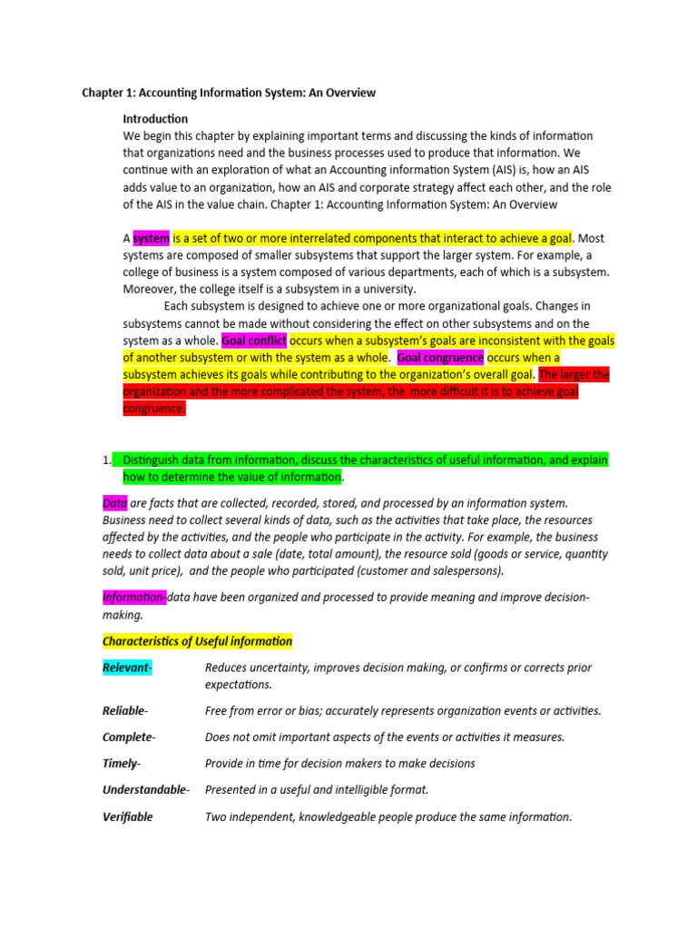 Overview of Accounting Information Systems | PDF | Information | System