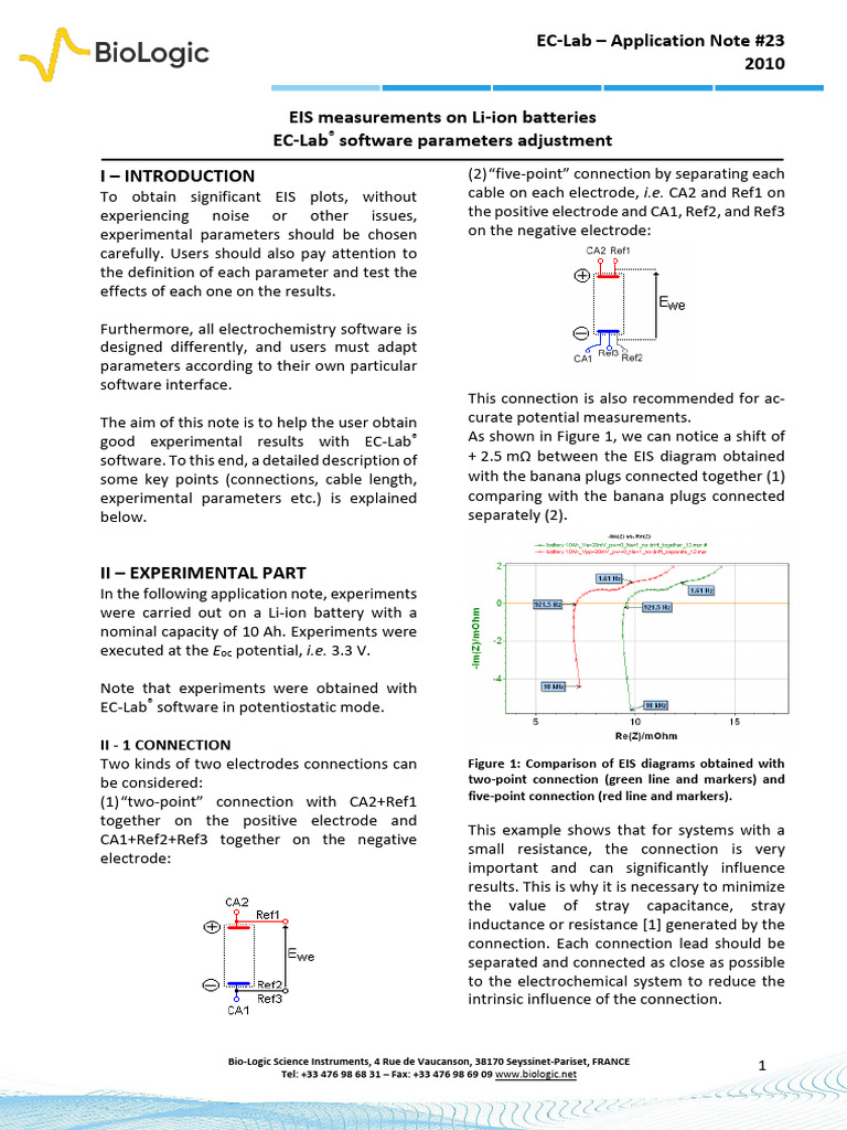 EIS Application Note | PDF | Amplitude | Experiment