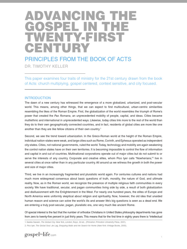 Advancing The Gospel in The 21st Century | PDF | Acts Of The Apostles ...