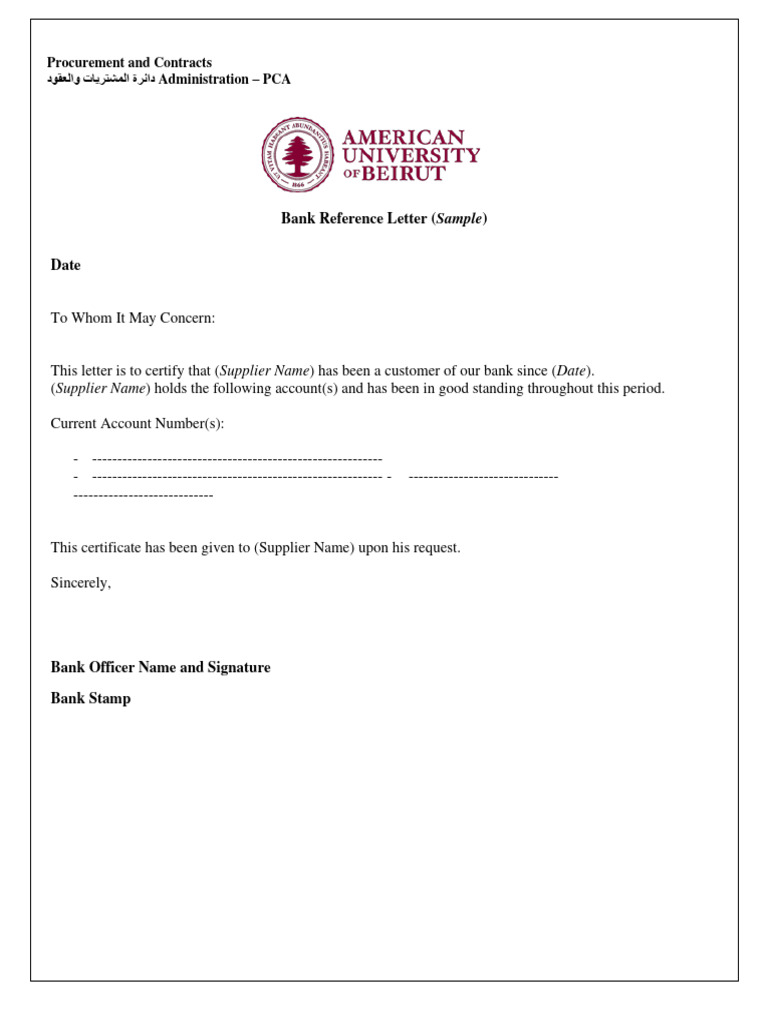 Sample Bank Letter | PDF