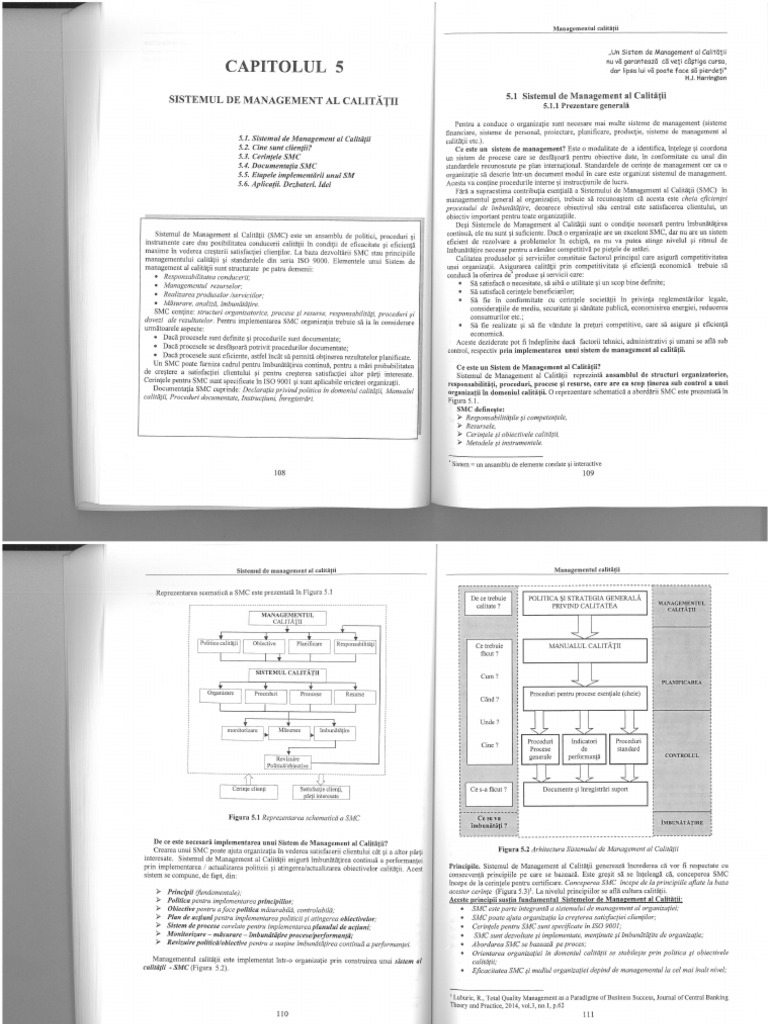 Managementul Calitatii Curs Sem I Partea II | PDF