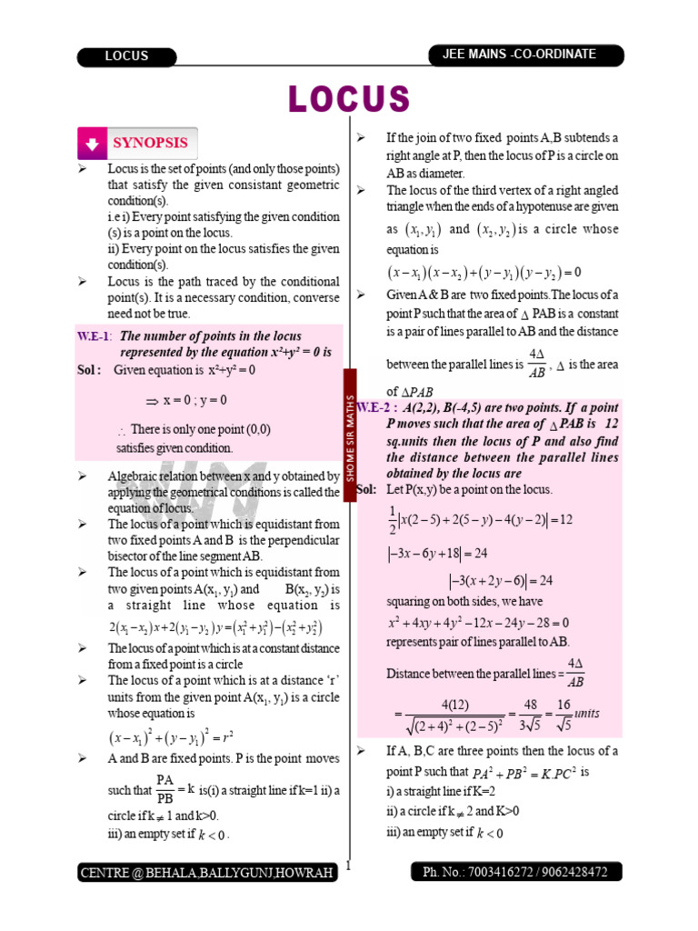 Locus | PDF | Circle | Euclid