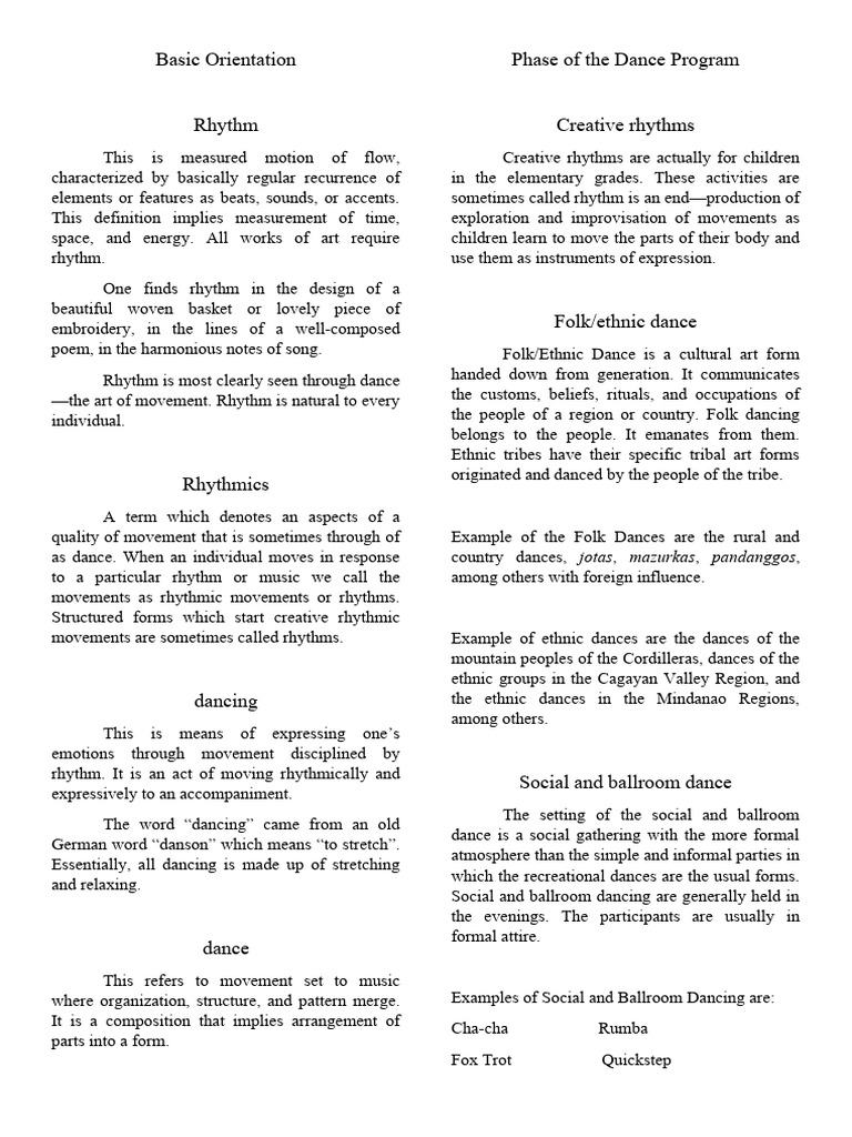 Lecture 2 Basic Orientation | PDF | Dances | Ballroom Dance Lecture 2 Basic Orientation | PDF | Dances | Ballroom Dance