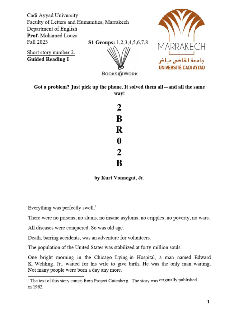 Kurt Vonnegut. 2BR02B | PDF