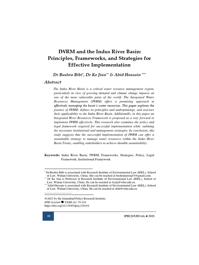 Article 4 IPRI Journal XXIII I Bushra Bibi Ke Jian Abid Hussain FINAL ...