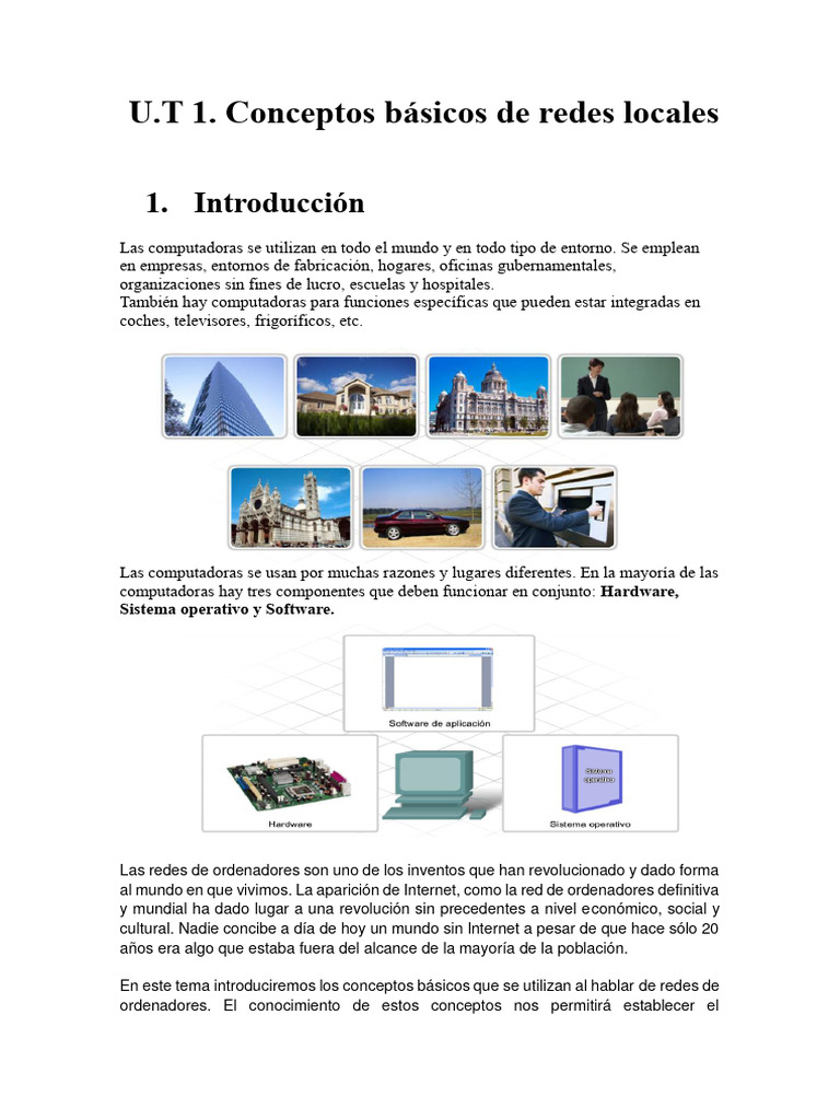 UT1. Conceptos Básicos de Redes Locales | Descargar gratis PDF | Red de computadoras | Internet