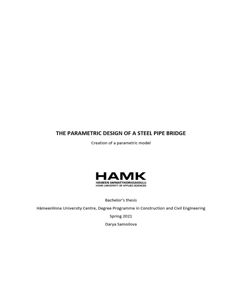 The Parametric Design of A Steel Pipe Bridge | PDF | 3 D Computer Graphics