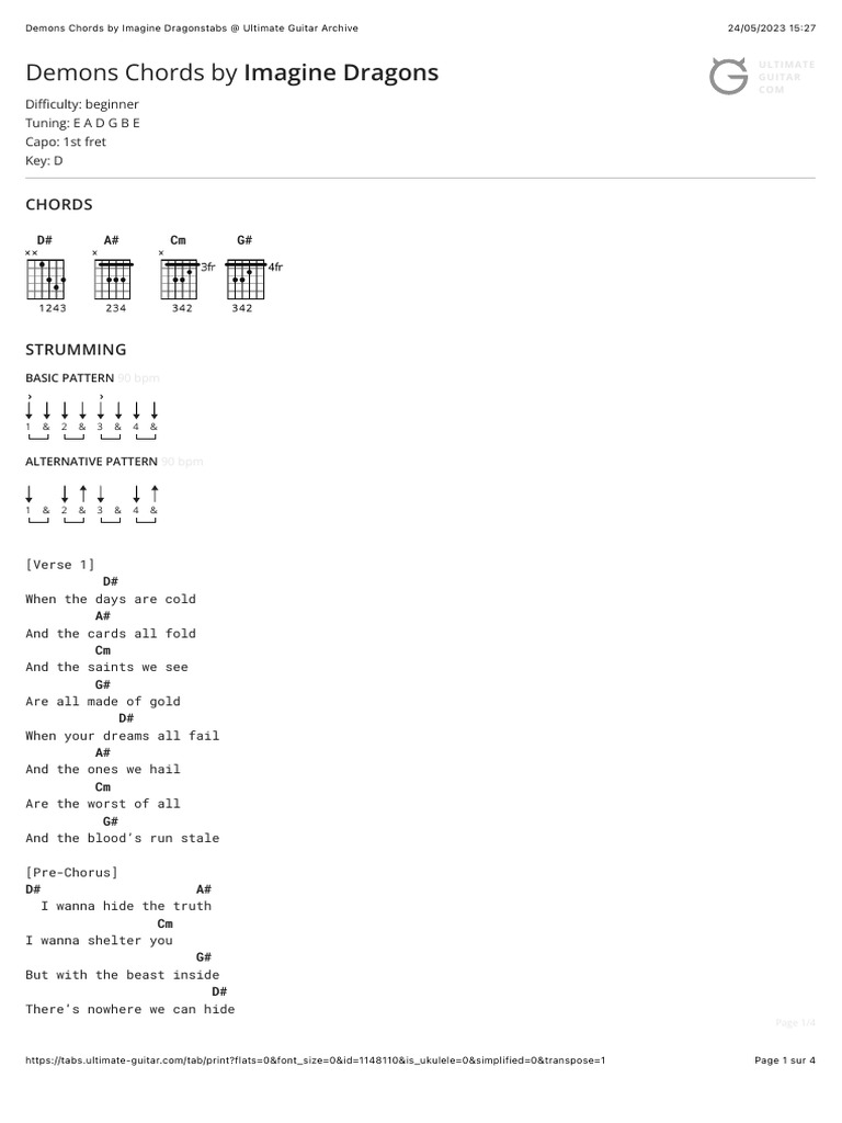 Demons | PDF | Song Structure | Guitar Family Instruments