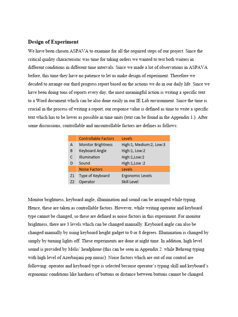Design of Experiment | PDF | Experiment | Computer Keyboard