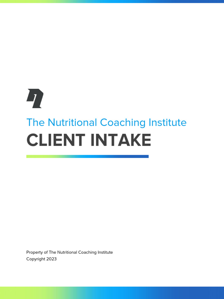 Sample Client Intake Form | PDF