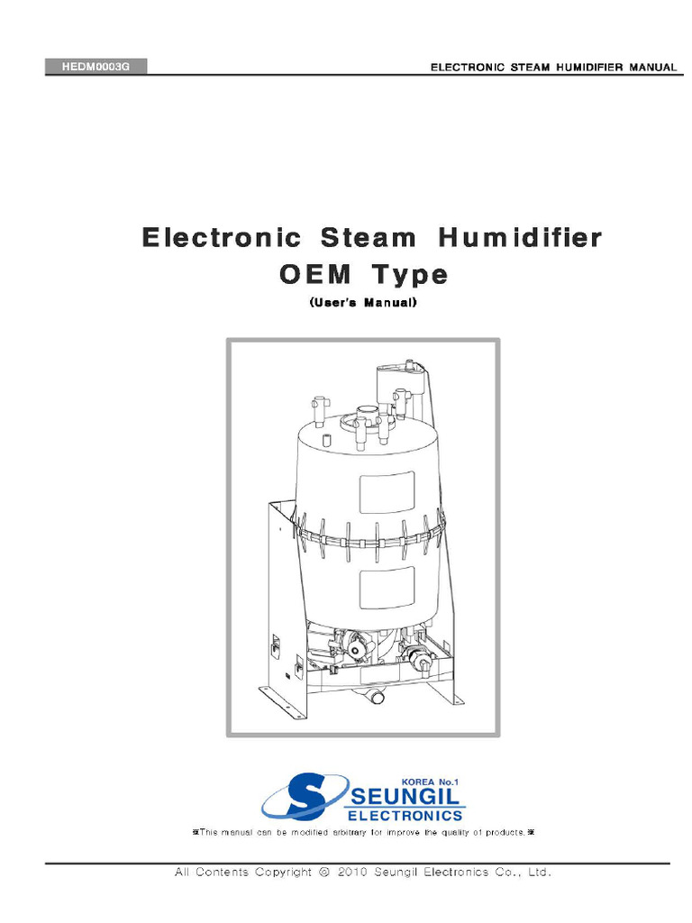 (Hedm0003g) - Electronic Steam Humidifier - Oem | PDF