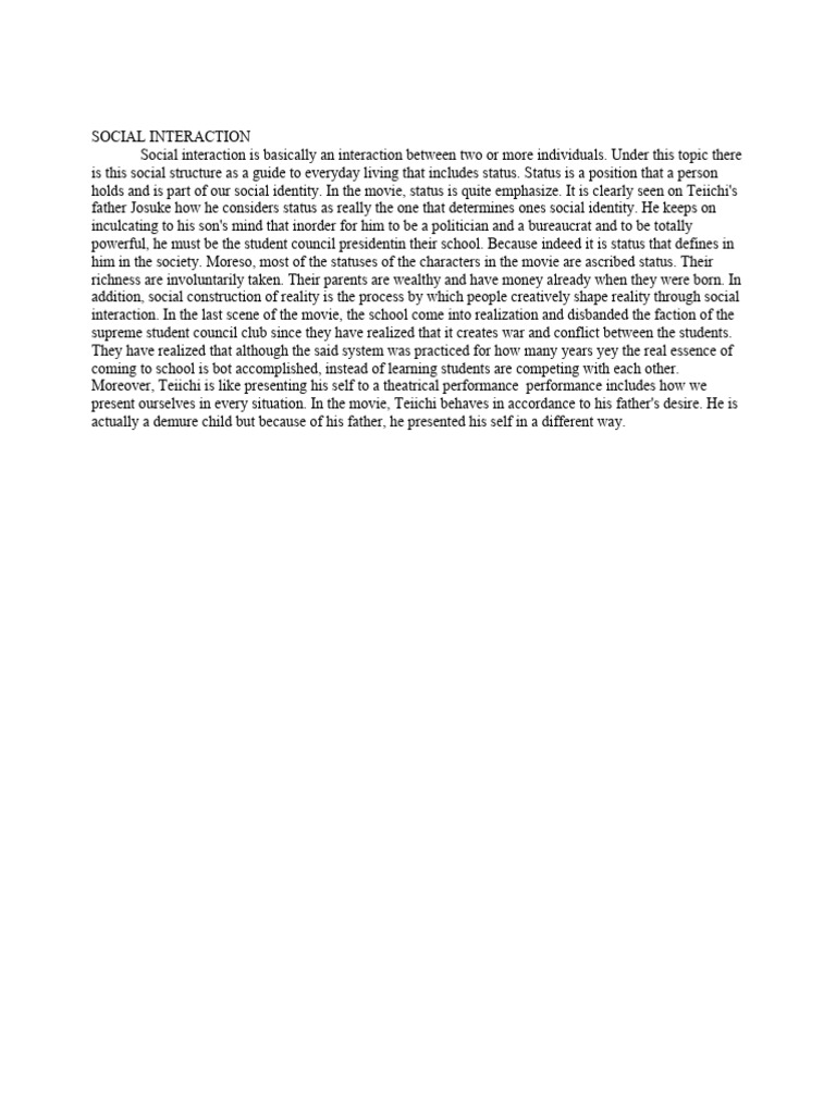 Social Interaction | PDF