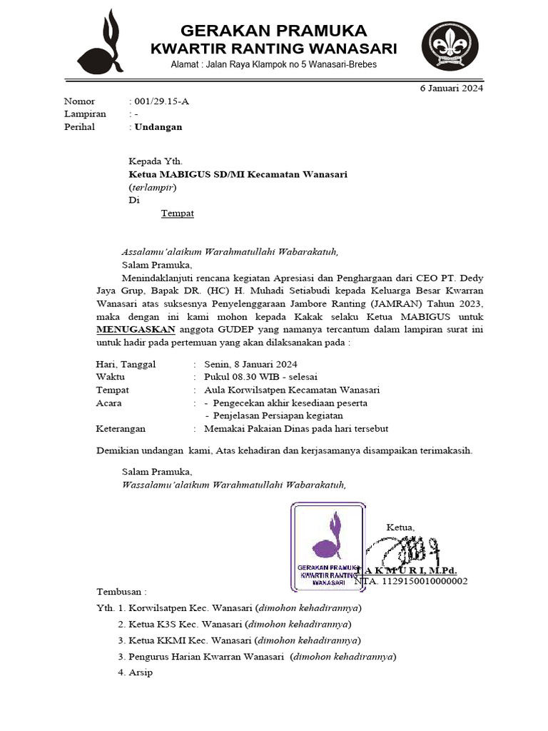 Undangan Pramuka | PDF