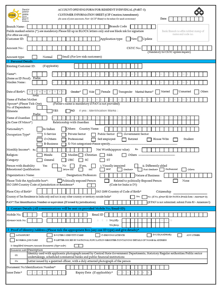 SB_application_Form | PDF | Cheque | Banks