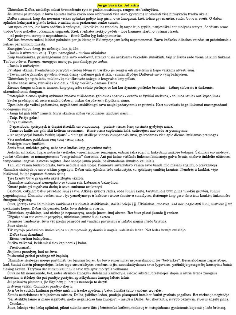 Jurgis Savickis "Ad Astra" | PDF