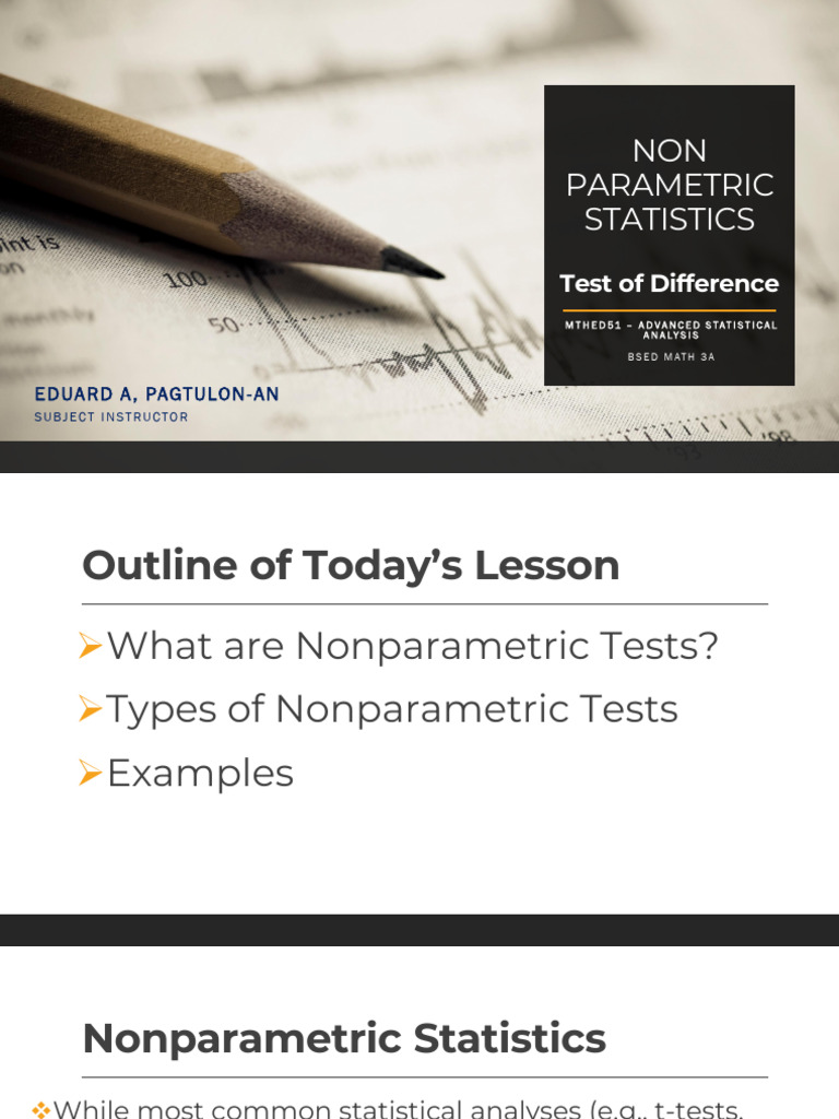 Lesson f1 - Non Parametric Statistics Test of Difference | PDF ...