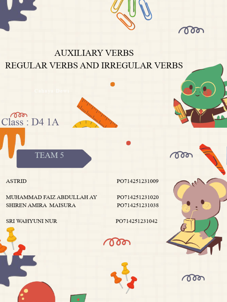 Understanding Auxiliary and Verb Types | PDF | Verb | Perfect (Grammar)