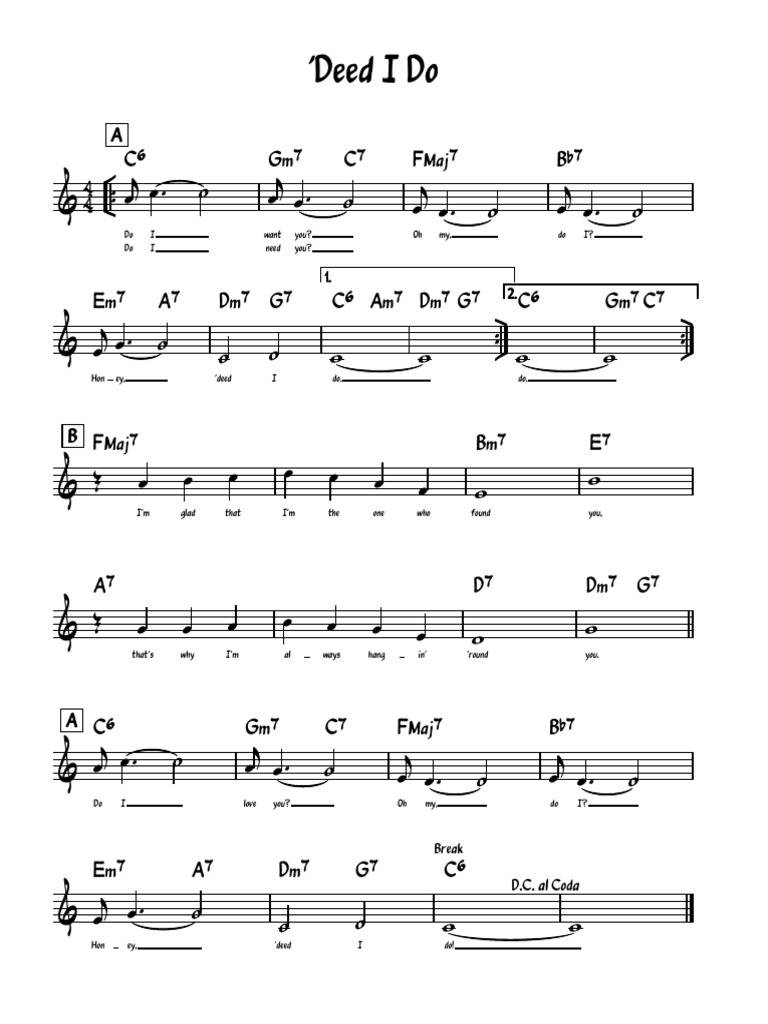 'Deed I Do - BB | PDF