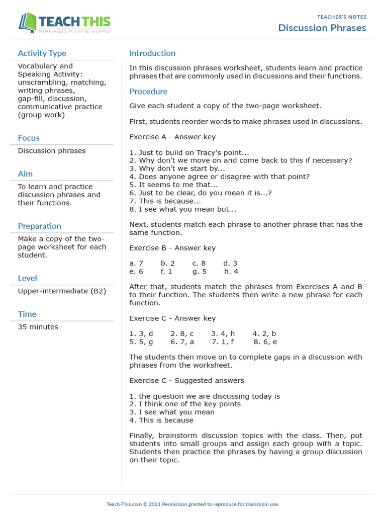 Discussion Phrases | PDF | Poverty | Poverty & Homelessness