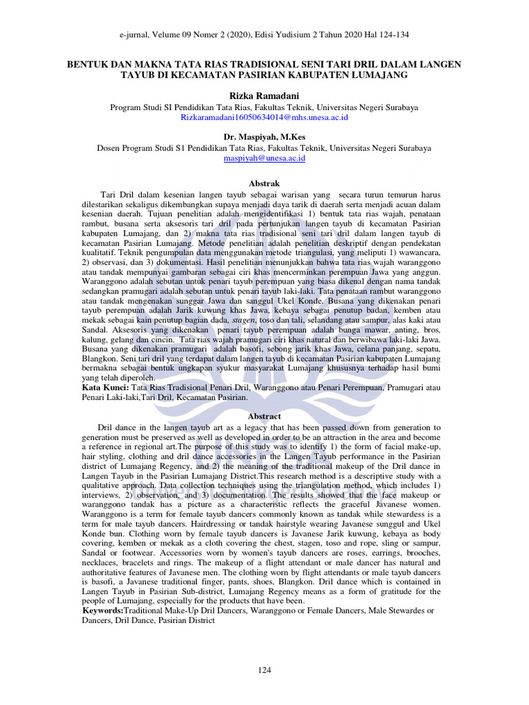 Tata Rias Tradisional Tari Dril Tayub | PDF